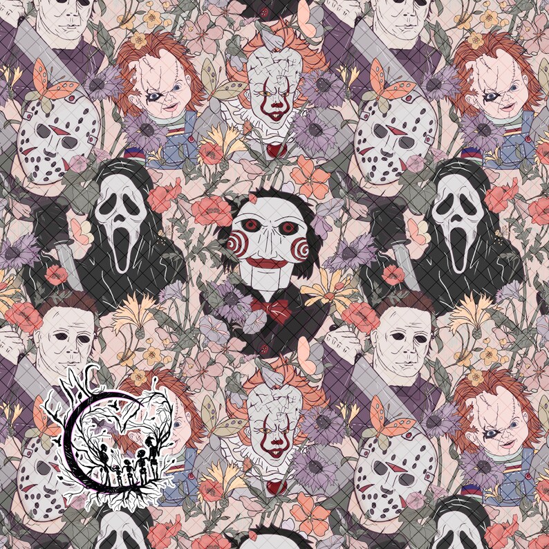 Spring Horror Seamless Image - Etsy