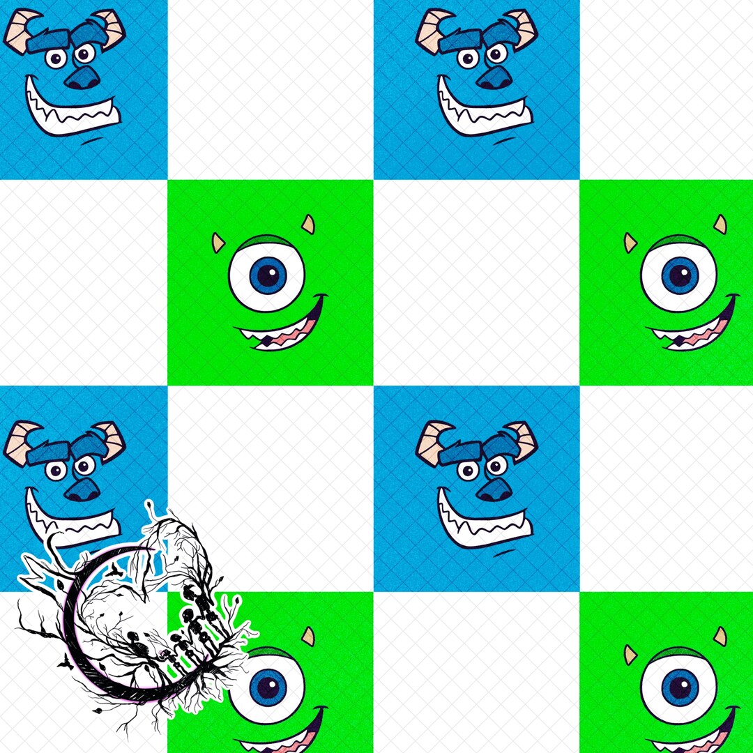 Monster Checkered Seamless Digital Image - Etsy