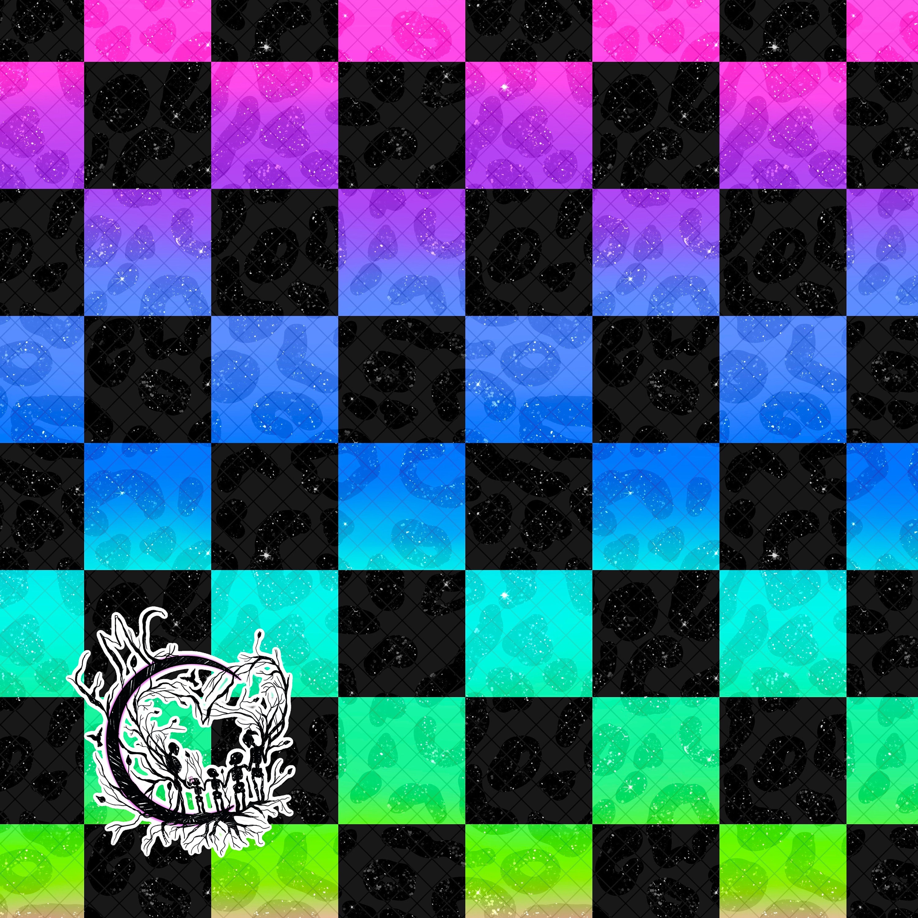 Rainbow Checkered Cheetah Seamless Digital Image - Etsy