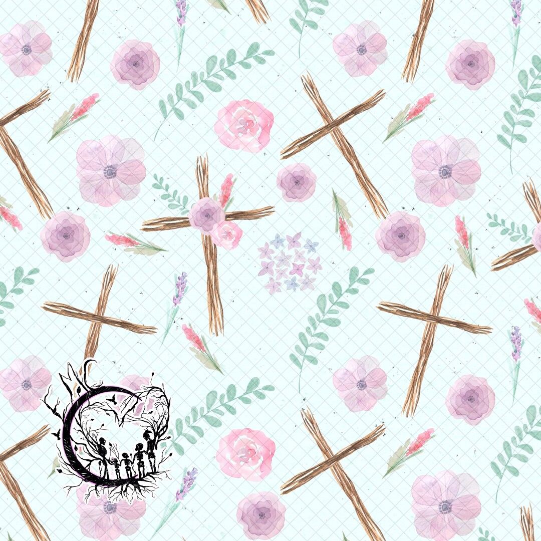 Floral Crosses With Flowers Seamless Digital Image - Etsy