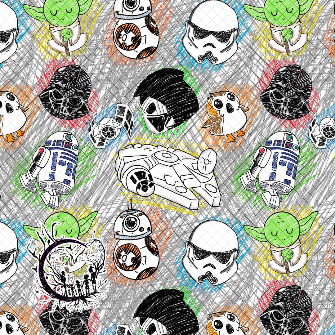 Scribble War Digital Seamless Image - Etsy