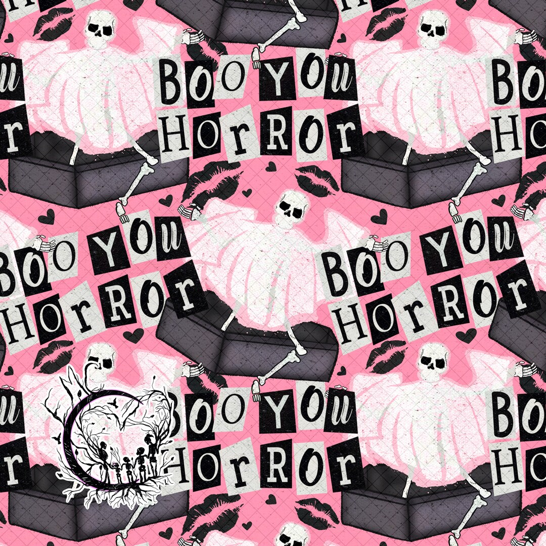 Boo You Horror Pink Seamless Digital Image - Etsy