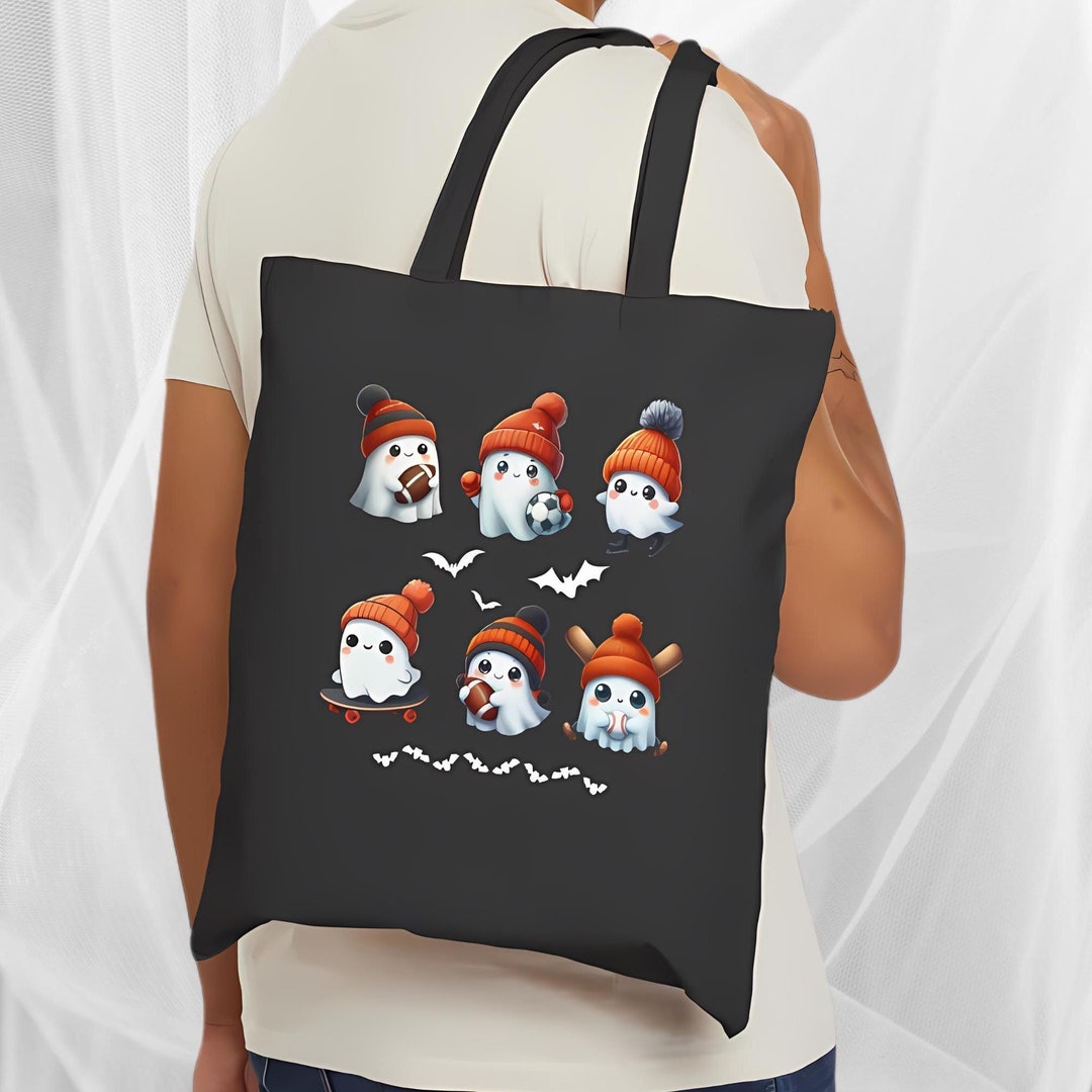 Sporty Ghosts Halloween Tote - Halloween Candy Bag - Gym Tote - Unique ...