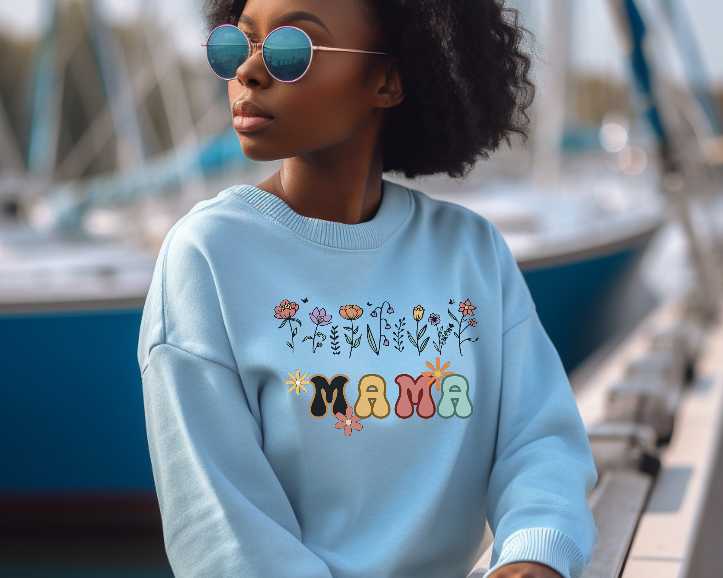 Retro Floral Mama Sweatshirt, Cute Mama Sweatshirt, Mother's Day Gift ...