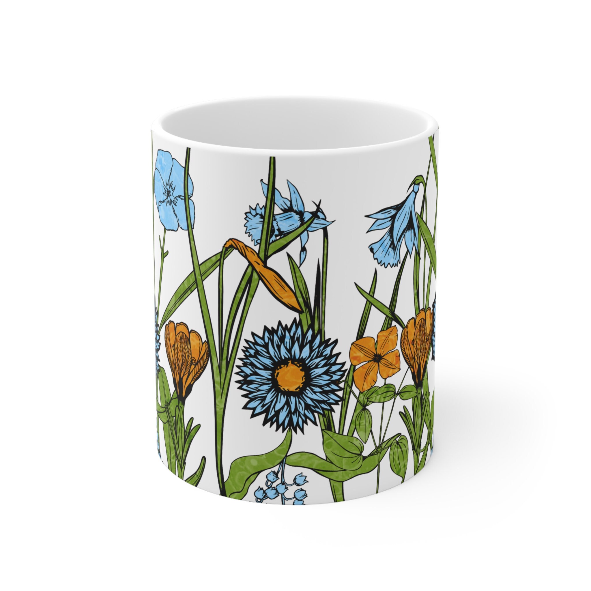 Pressed Spring Wildflowers, Wildflower Ceramic Mug, Wildflowers ...