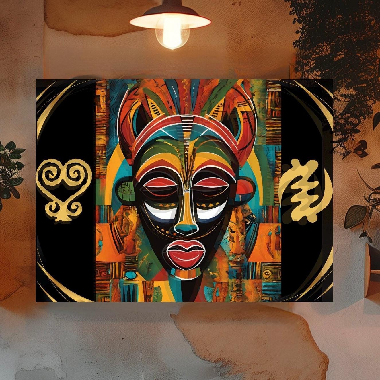 Abstract African Canvas Art Print, African Mask Art, Abstract Wall Art ...