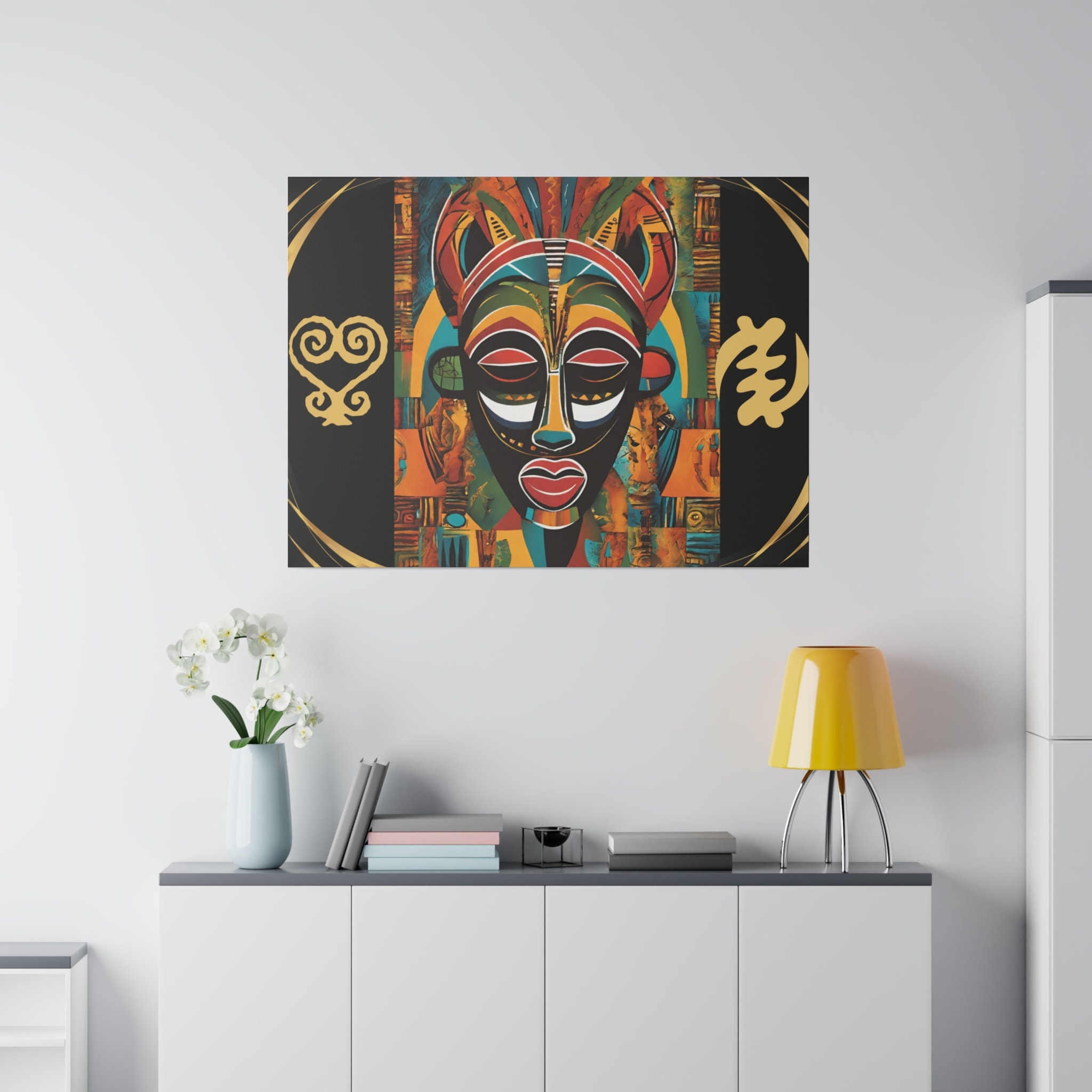 Abstract African Canvas Art Print, African Mask Art, Abstract Wall Art ...