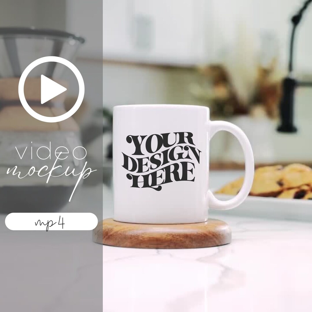 11oz White Mug Video Mockup: MP4 Template, Digital Download, Canva ...