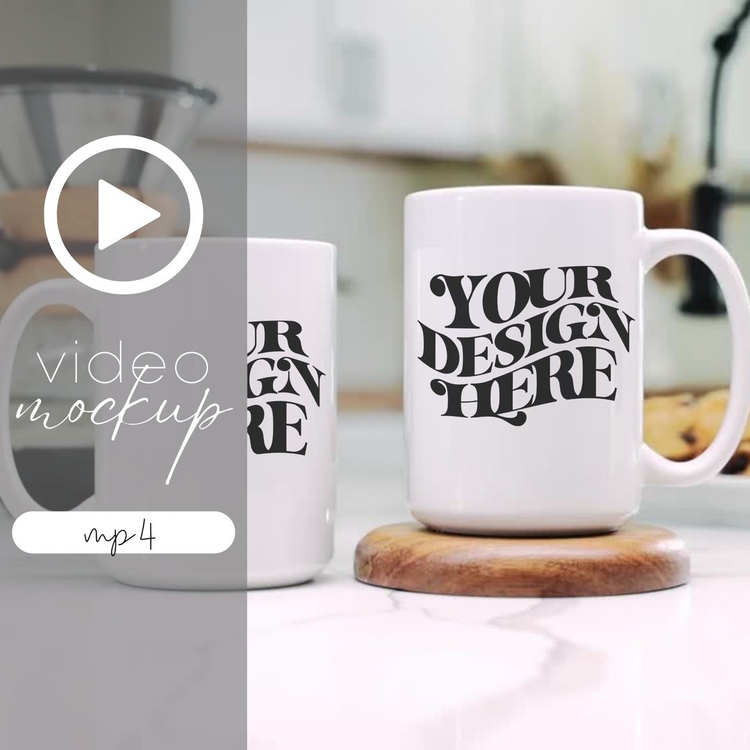 Mug Mockup Video, 15oz Mug Video Mockup, Two Mug Video Mockup, 15oz Mug ...