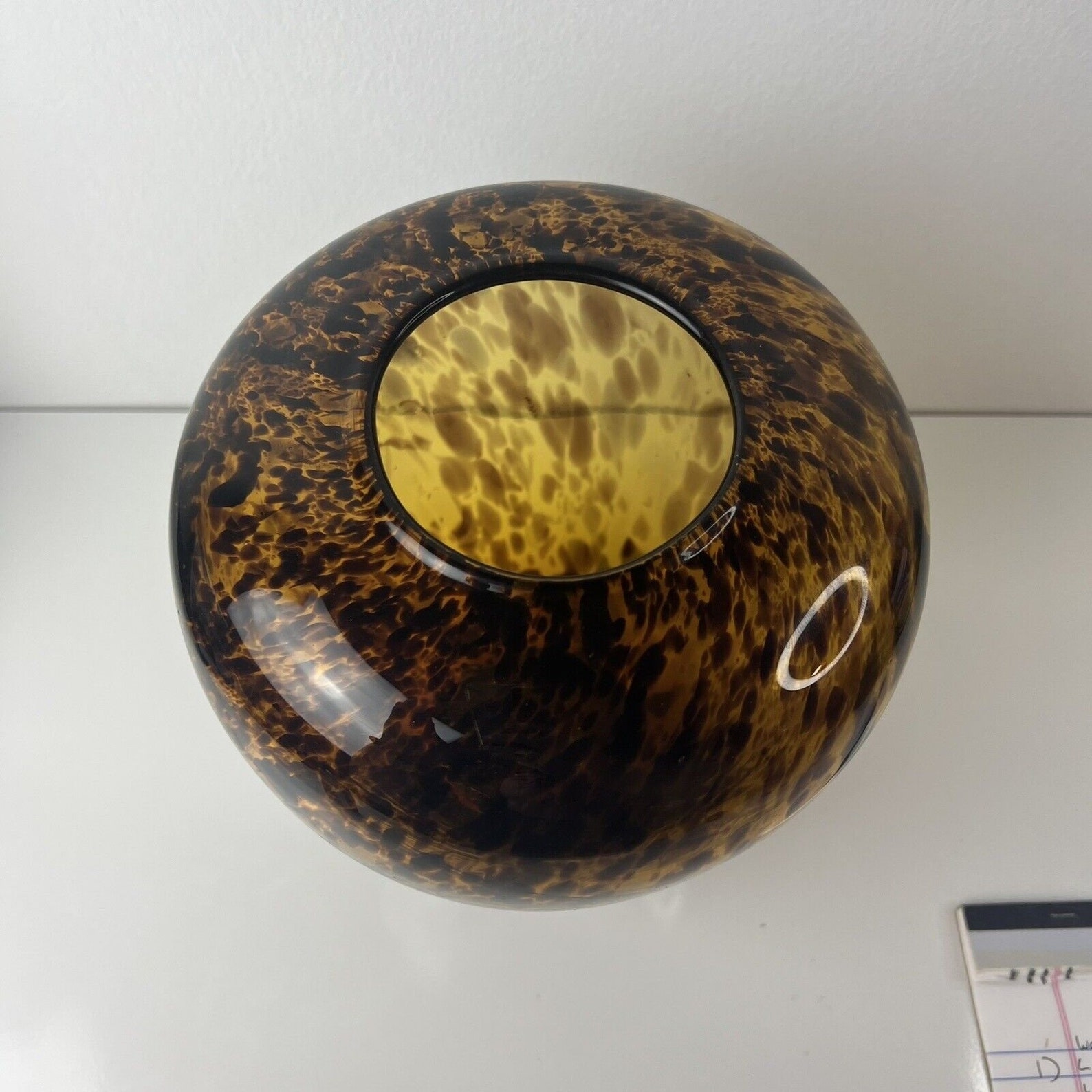 Vintage Brown Hand Blown Art Glass Vase 9.5 Inches Tortoise Shell - Etsy