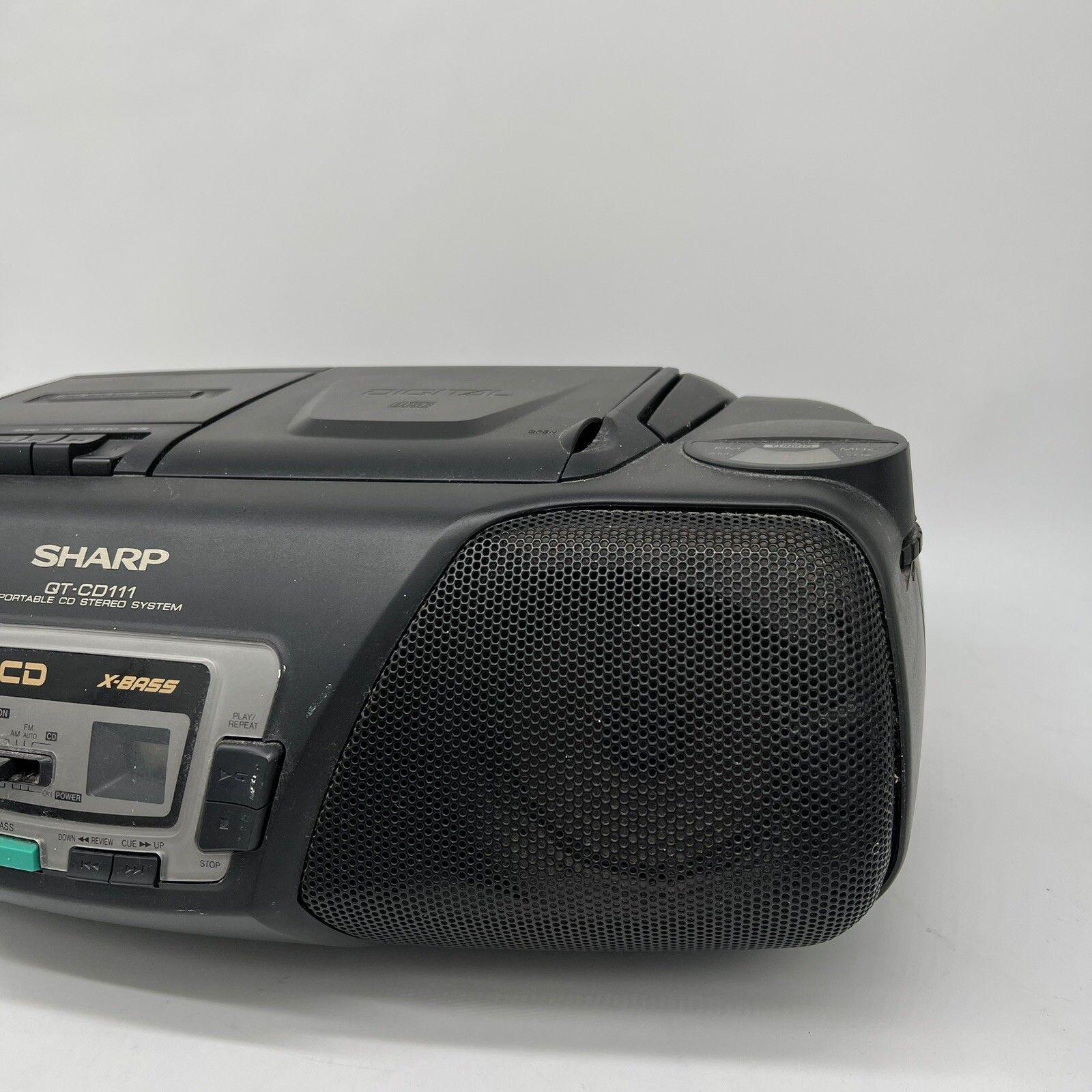 Sharp Qt-cd111 Portable CD Stereo System Boombox Cassette AM/FM Vintage ...