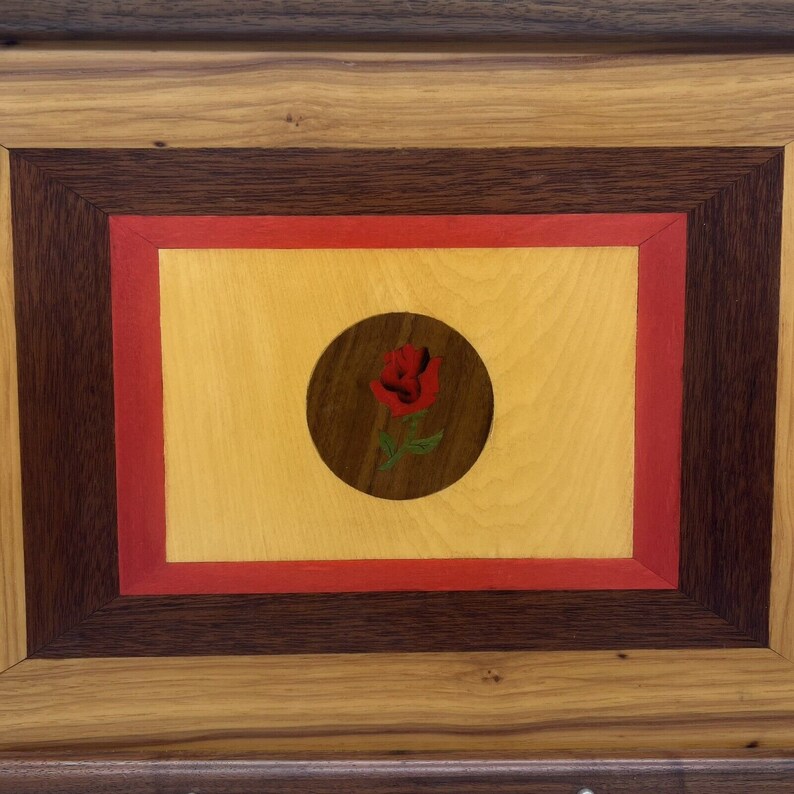 Vintage Warren Springer Rose Inlaid Wood Tray American 20th Century - Etsy