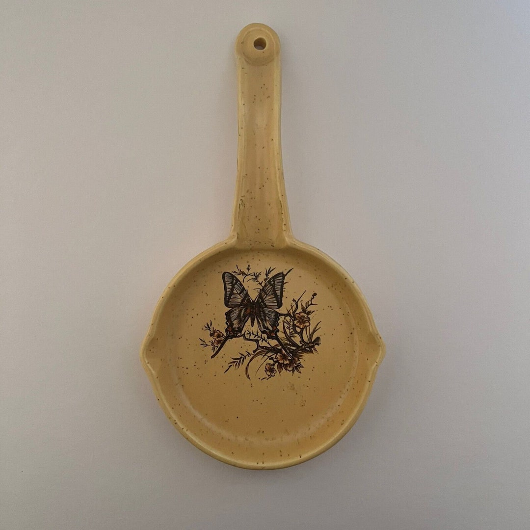 Vintage Treasure Craft Pottery 1970's Mariposa Cuchara Decoración de ...