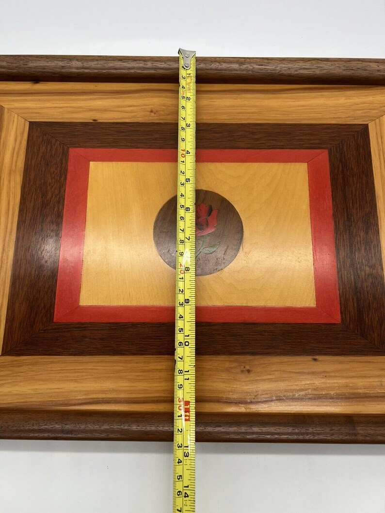 Vintage Warren Springer Rose Inlaid Wood Tray American 20th Century - Etsy