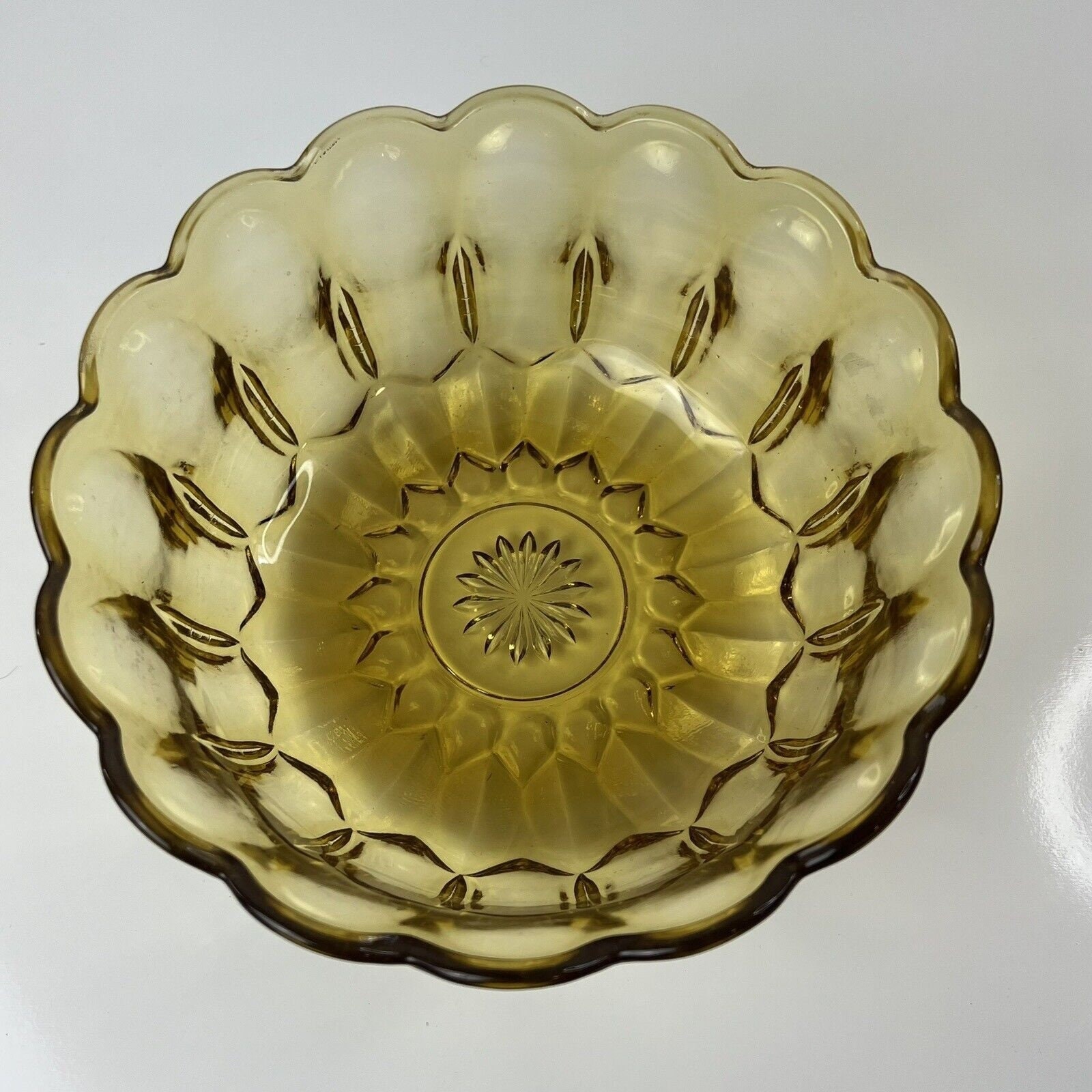 Vintage Anchor Hocking Honey Gold Amber Fairfield Salad Bowl Etsy