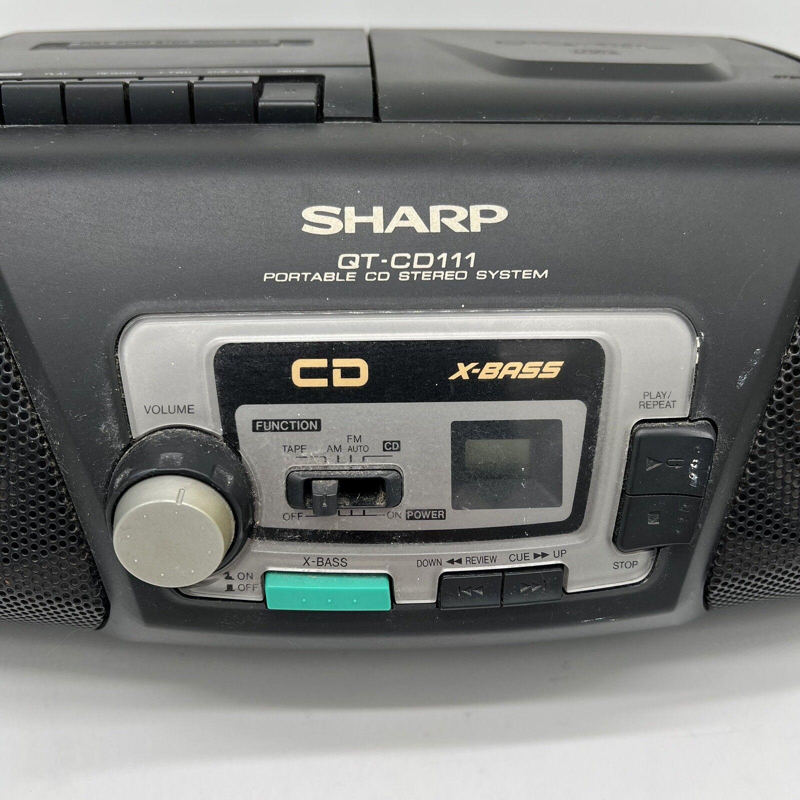 Sharp Qt-cd111 Portable CD Stereo System Boombox Cassette AM/FM Vintage ...