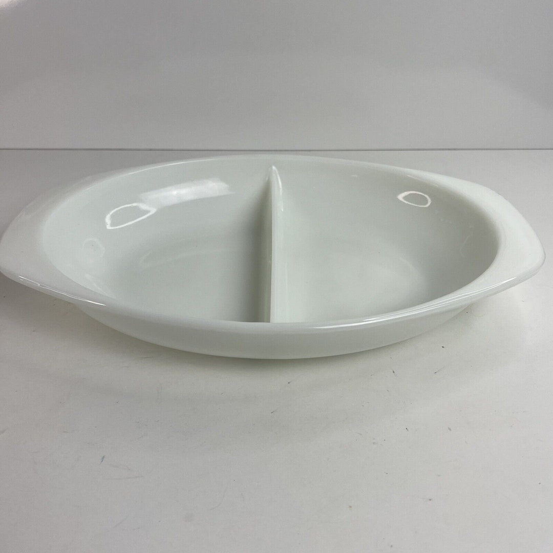 Vintage 1960s Pyrex White Milk Glass Divided Platter - Etsy
