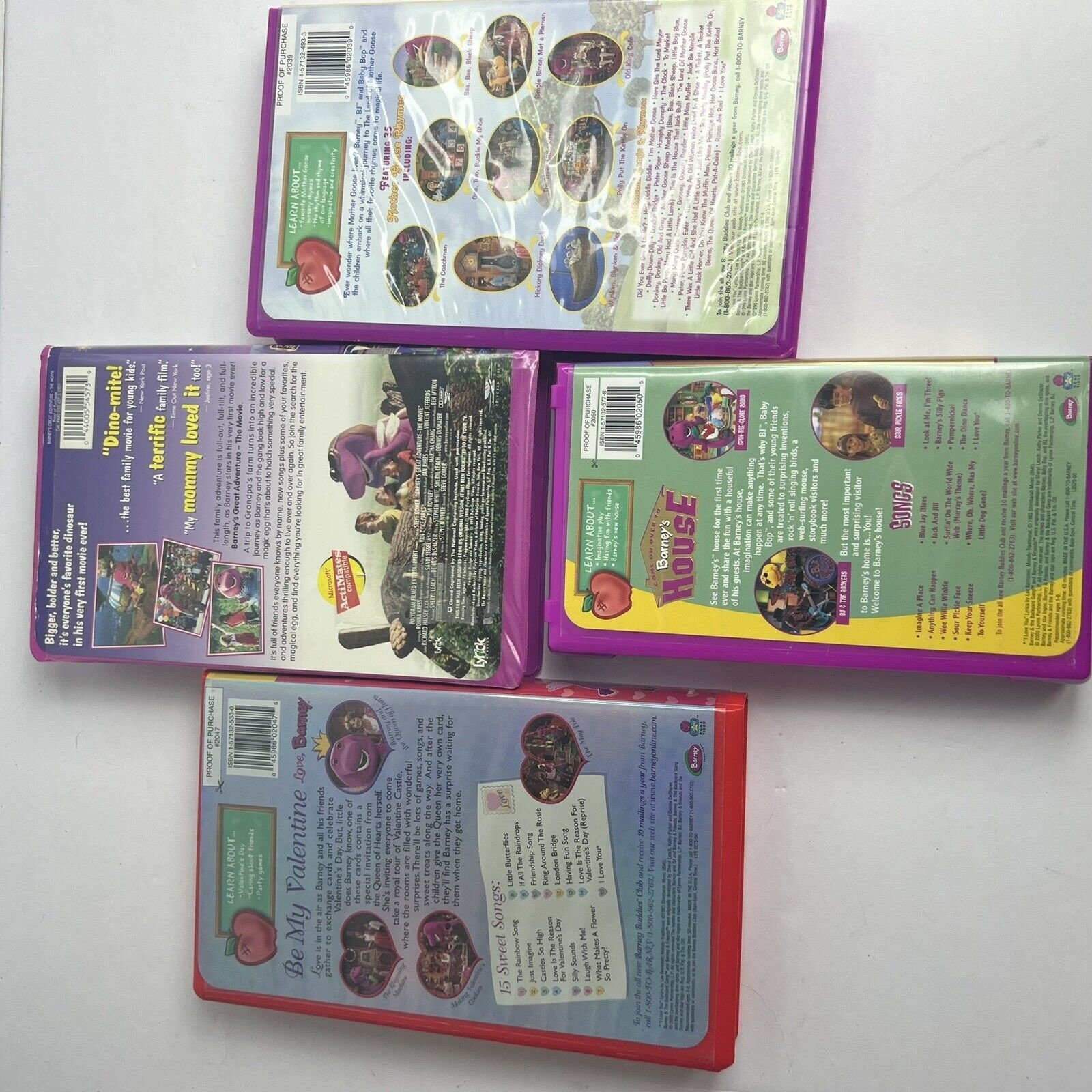 Bundle of 4 Vintage BARNEY VHS Tapes - Etsy