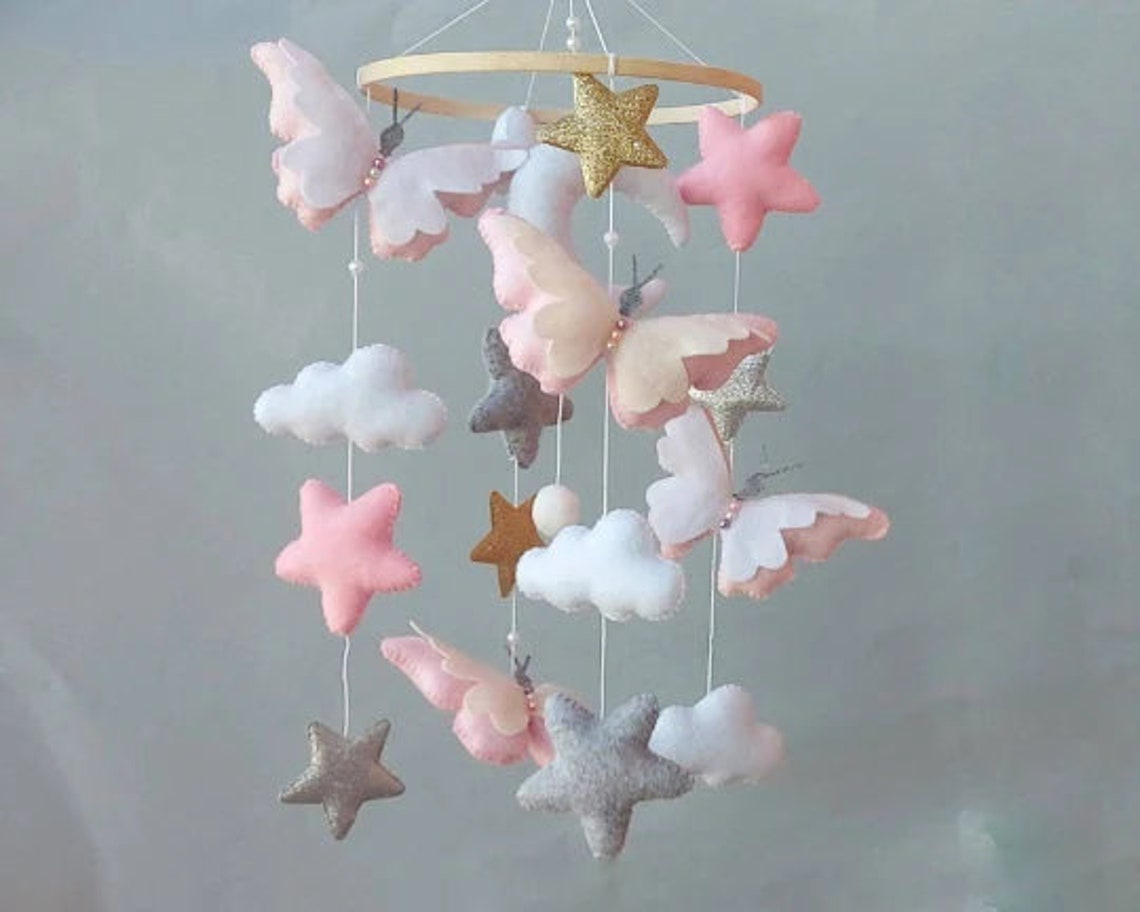 Butterfly Mobile Montessori Baby Girl Crib Mobile Baby - Etsy