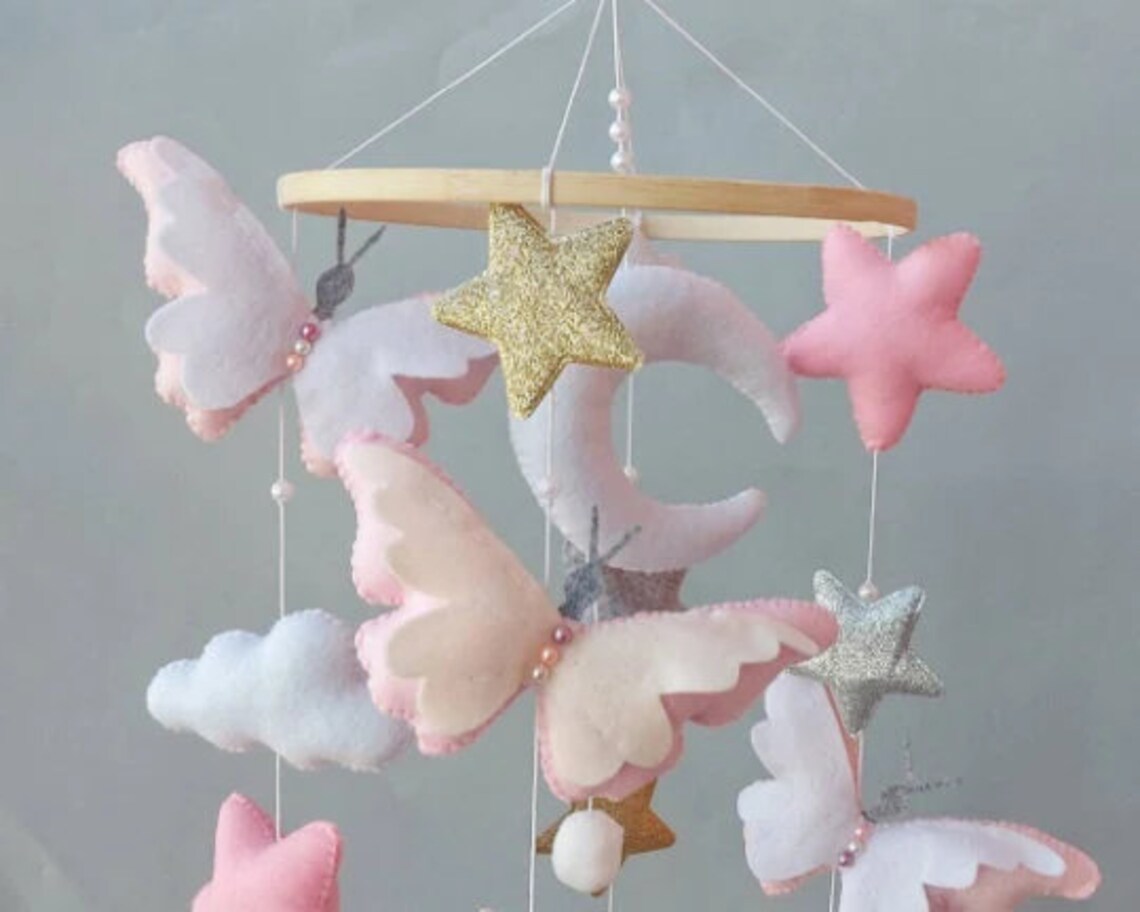 Butterfly Mobile Montessori Baby Girl Crib Mobile Baby - Etsy