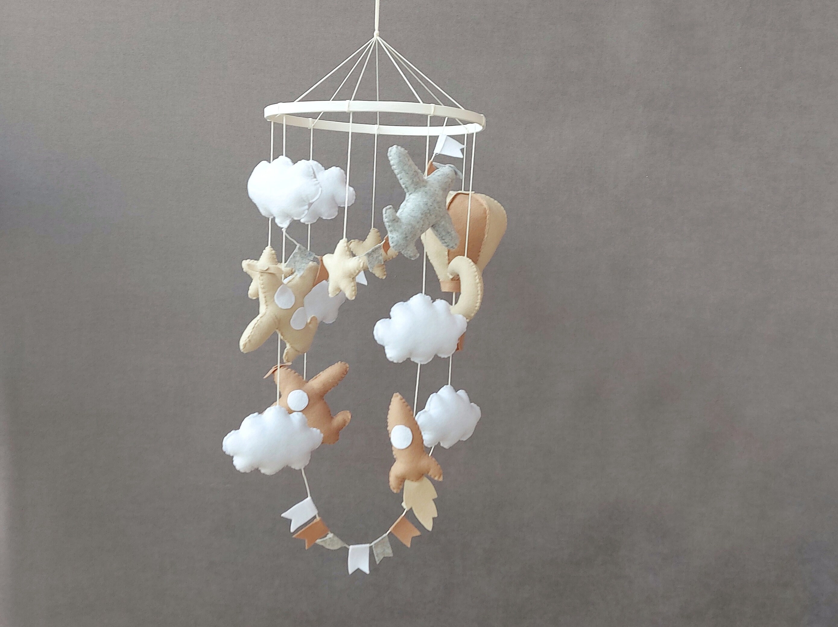 Airplane Baby Mobile Nursery Mobile Baby Mobile Hot Air - Etsy