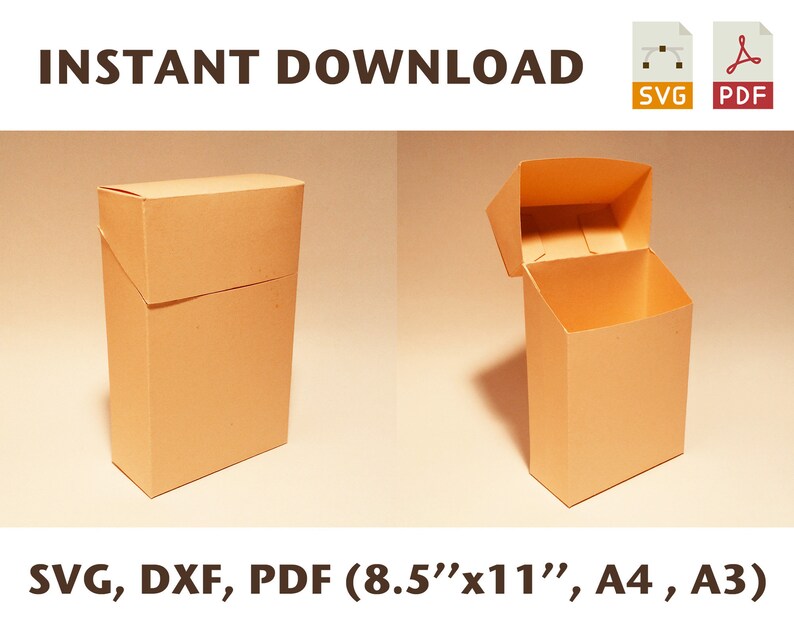 Cigarette box template cigarette pack cigarette packet | Etsy