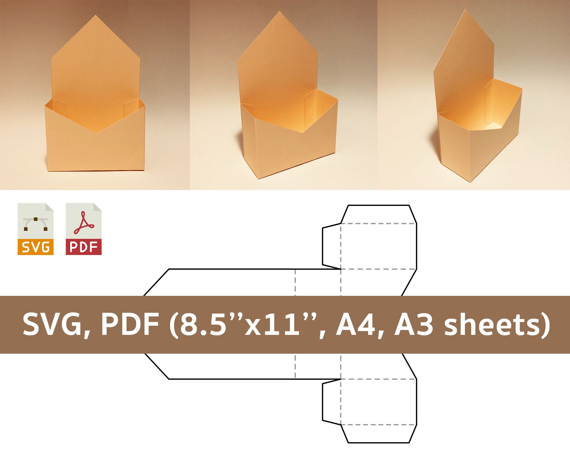 Envelope Flower Box Template Free