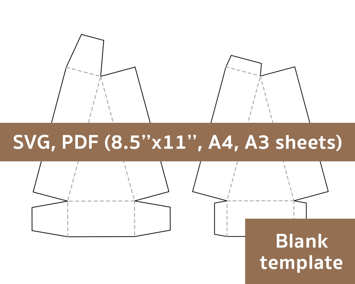 Cake slice box template slice of cake box cake slice | Etsy