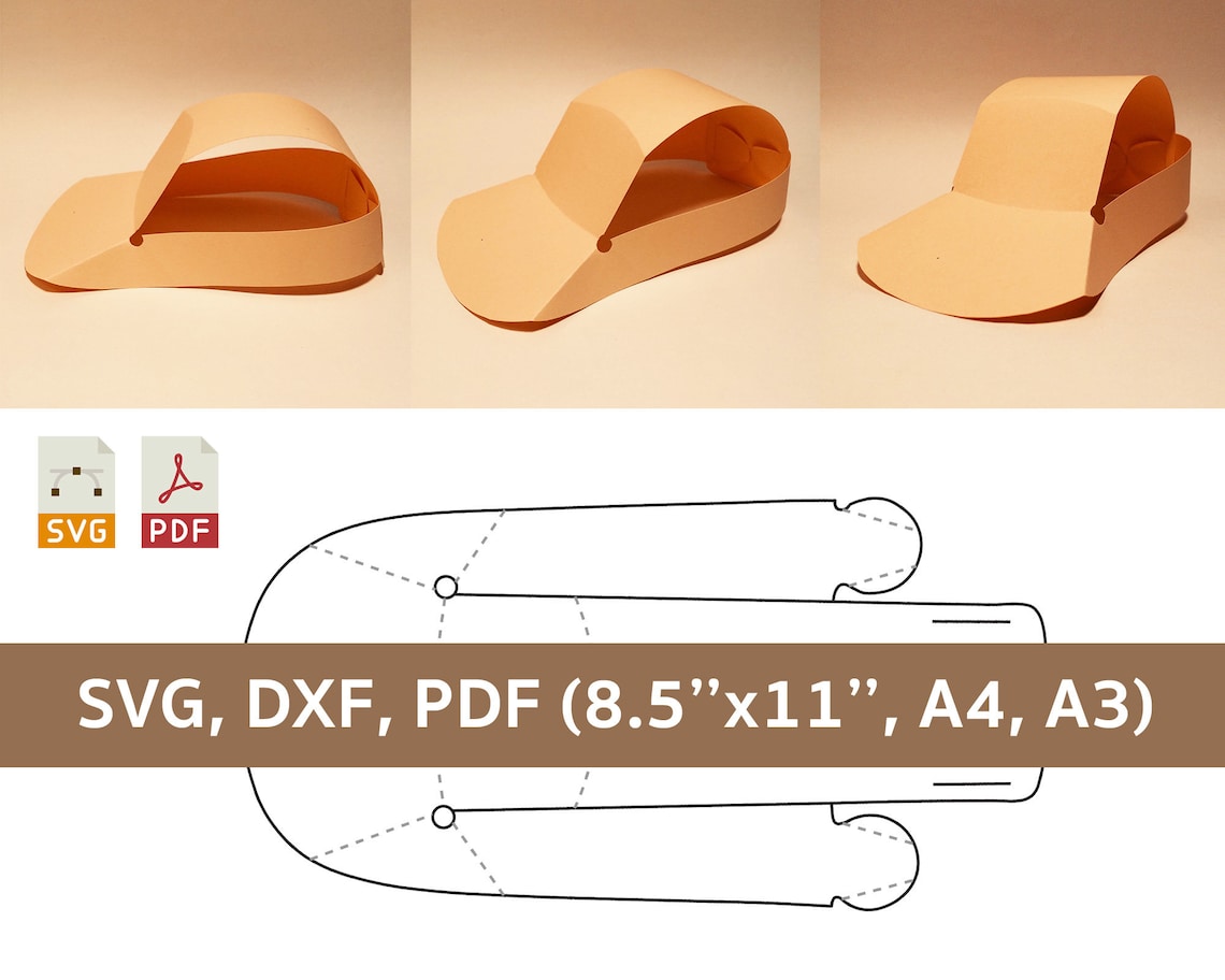 Paper cap template party cap birthday cap paper hat party | Etsy