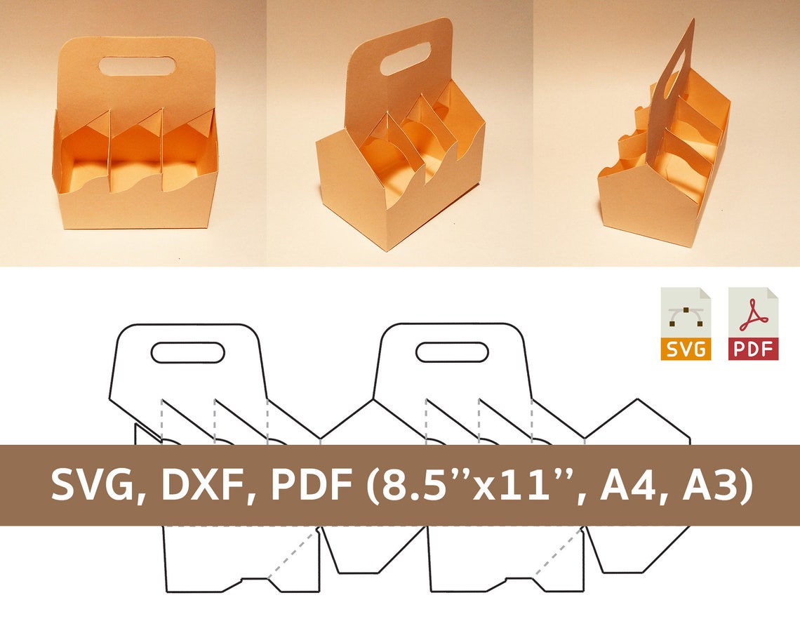 6 pack carrier template six pack carrier beer carrier bag | Etsy