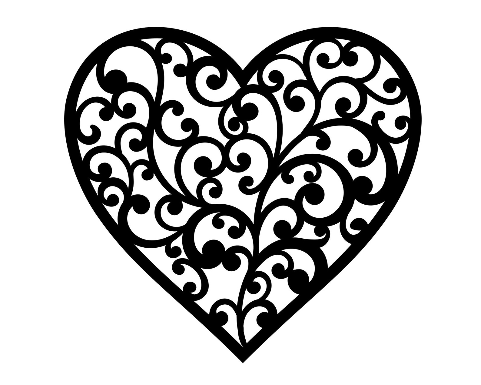 Heart svg heart template heart dxf heart png heart laser | Etsy