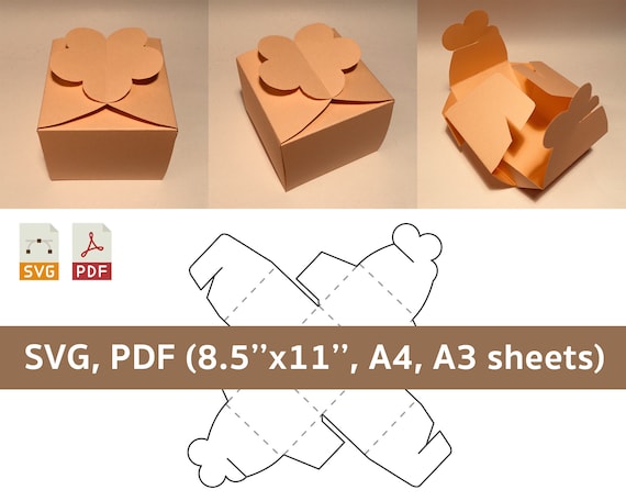 Flower Box Template Romantic Box Romantic Gift Box Wedding | Etsy