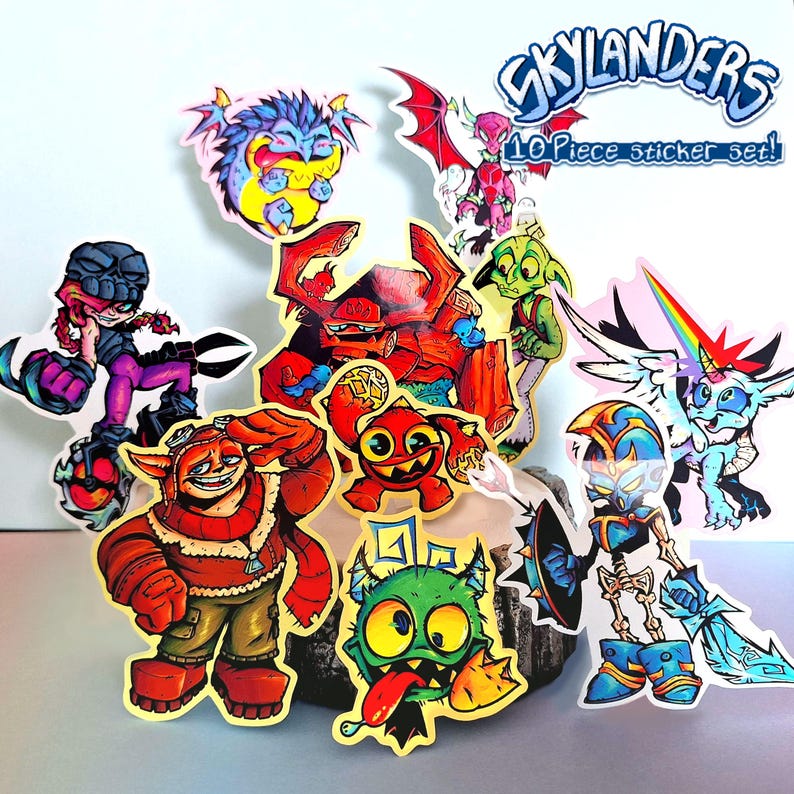 SKYLANDERS STICKERS!! [set TWO] (10 Piece Set!) - Etsy