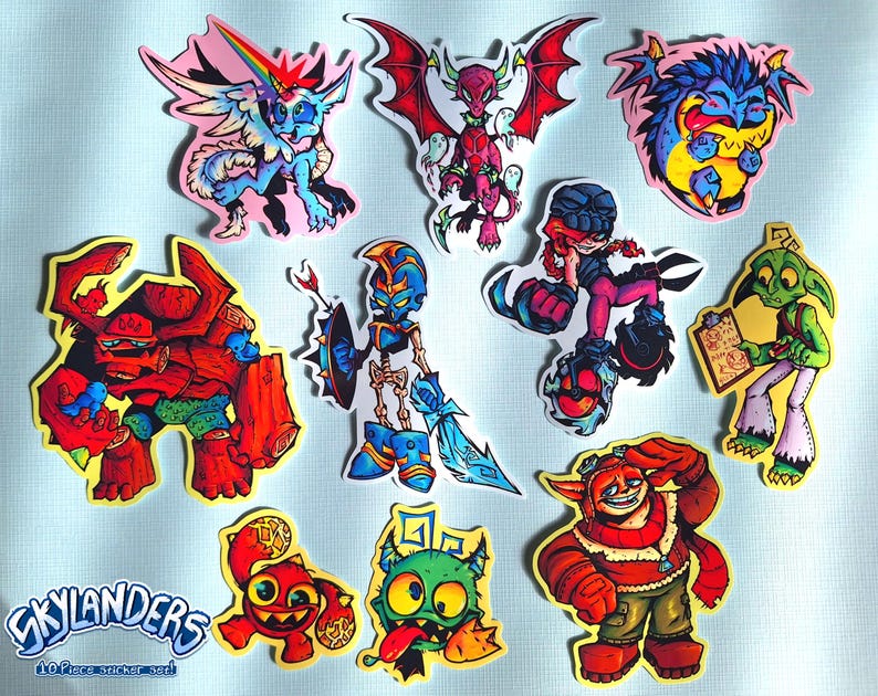 SKYLANDERS STICKERS!! [set TWO] (10 Piece Set!) - Etsy