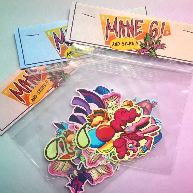 MANE 6 STICKERS (and Spike)!! (7 Piece Set!) - Etsy