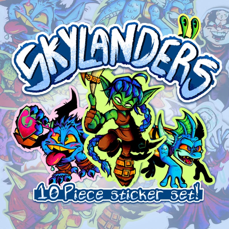 SKYLANDERS STICKERS!! [set ONE] (10 Piece Set!) - Etsy
