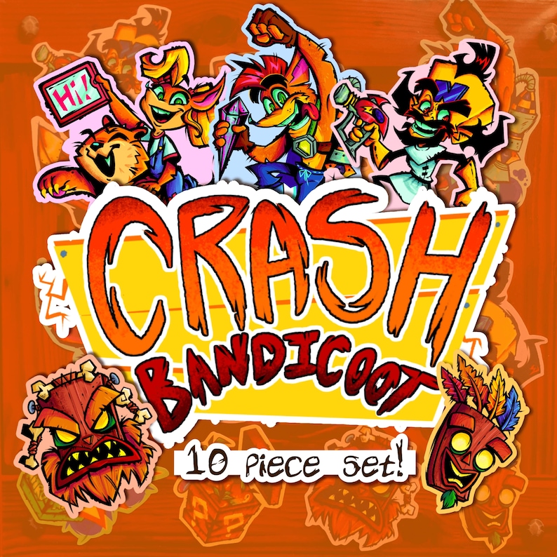 CRASH BANDICOOT STICKERS!! (10 Piece Set!) - Etsy