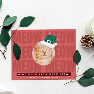 Christmas Card, Meow Christmas Card, Cat Card, Digital Card Gift ...