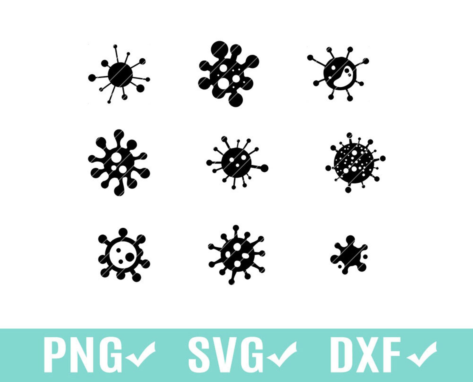 Virus Clip Art SVG PNG Dxf Cutting Digital File Funny Shirt | Etsy