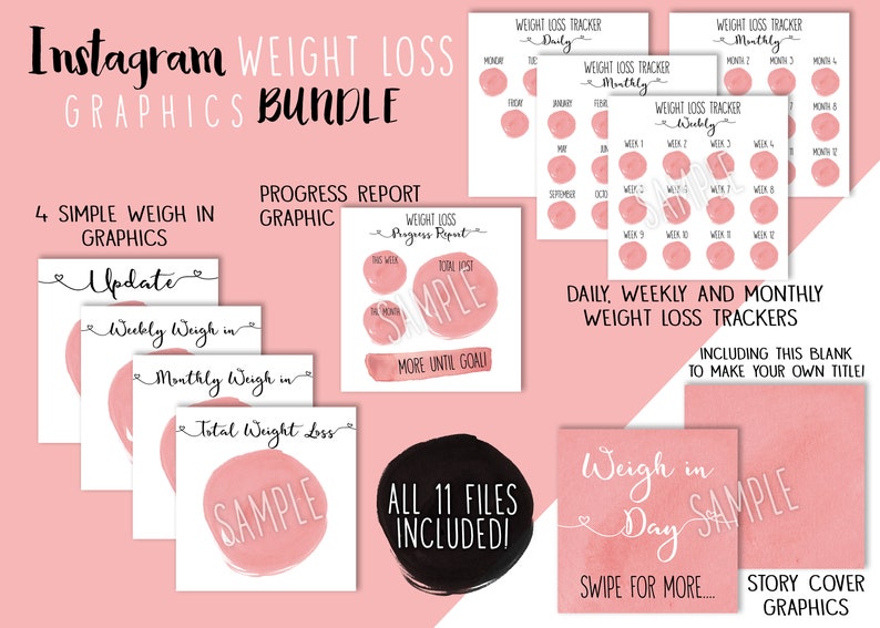 Instagram Weight Loss Tracker Diet Chart Digital Download - Etsy