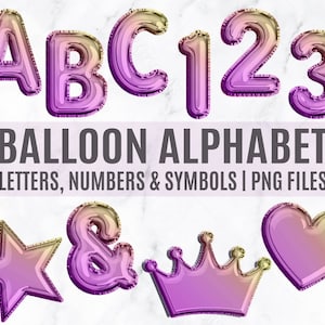 Pink Rainbow Balloon Alphabet Clip Art, Rainbow Balloon Letters, Foil ...