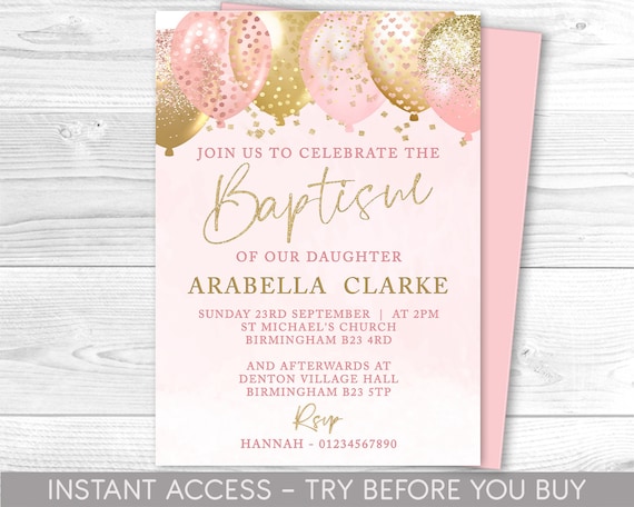 Editable Christening Invitations