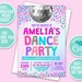 Dance Party Invitation, Personalised, Printable, Digital File, Dance ...