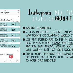 Instagram Meal Planner, Slimming World, WW, Diet Chart, Calorie Counter ...