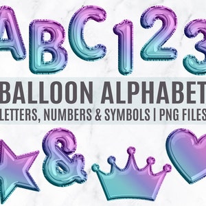 Rainbow Gradient Balloon Alphabet Clip Art, Rainbow Balloon Letters ...