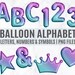 Rainbow Gradient Balloon Alphabet Clip Art, Rainbow Balloon Letters ...
