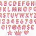 Pink Gold Glitter Balloon Alphabet Clip Art, Balloon Letters, Pink Foil ...