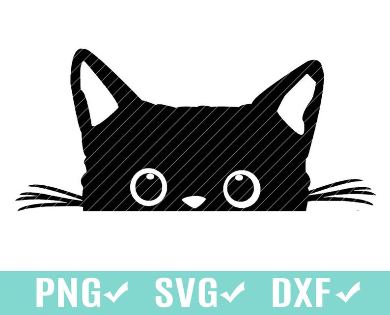 Peeping Cat Kitty Kitten Clip Art SVG PNG Dxf Cutting - Etsy