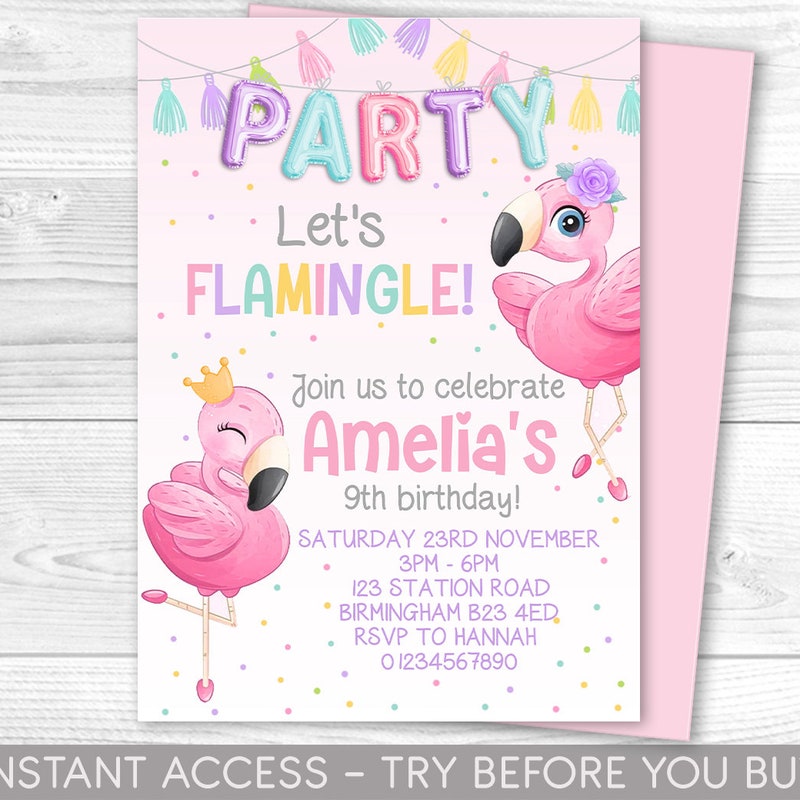 Flamingo Invites - Etsy