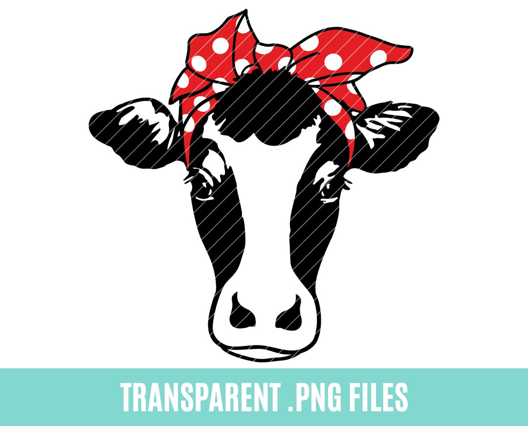 Cow Bandana SVG, PNG, Cutting Digital File, Cow Face Svg, Silhouette ...